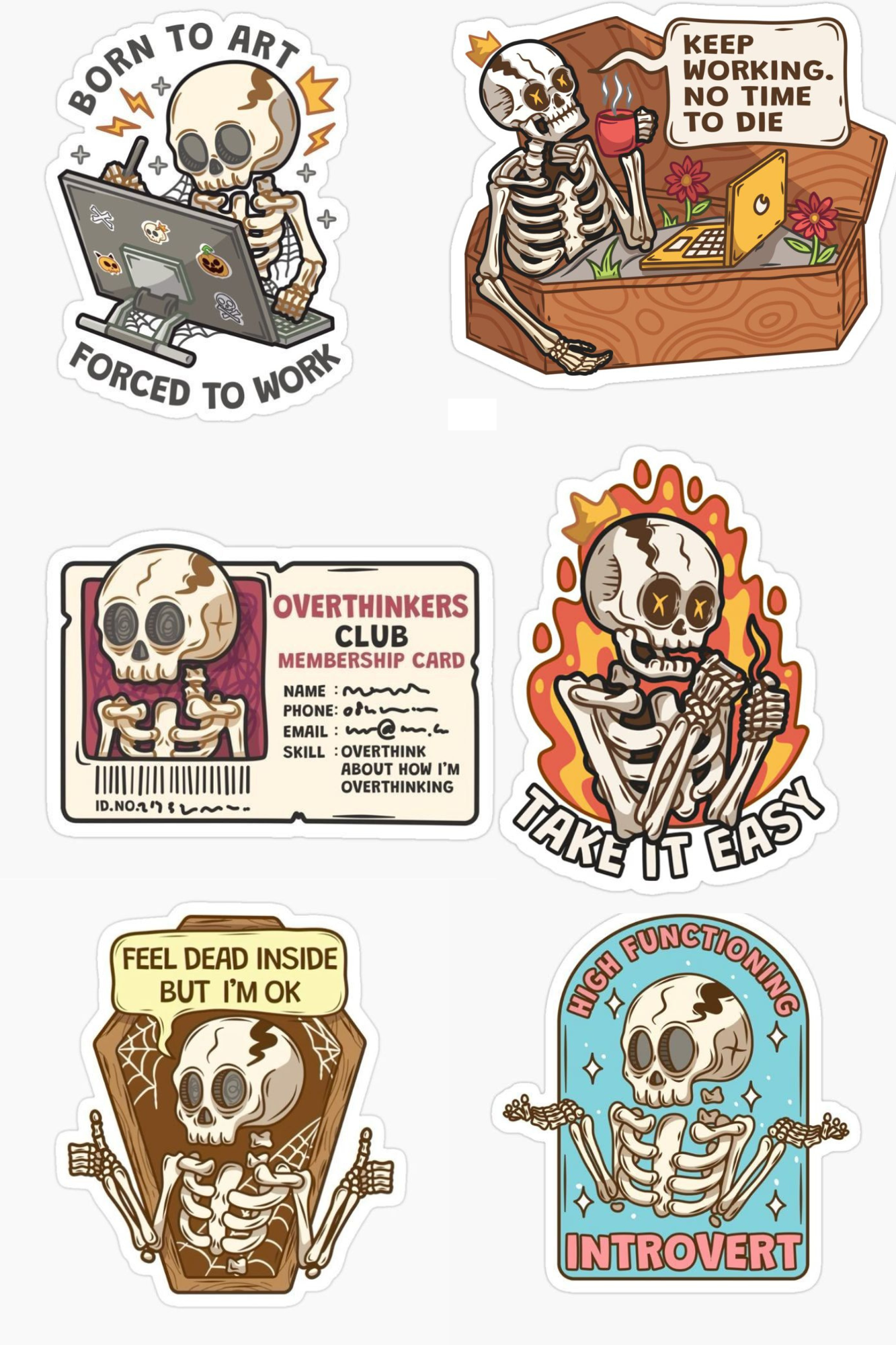Skeleton Stickers Pack – PaperDot